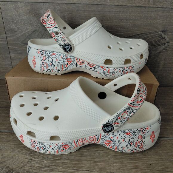 CROCS | Shoes | Crocs Classic Platform Clogs Womens 7 Chunky Americana ...